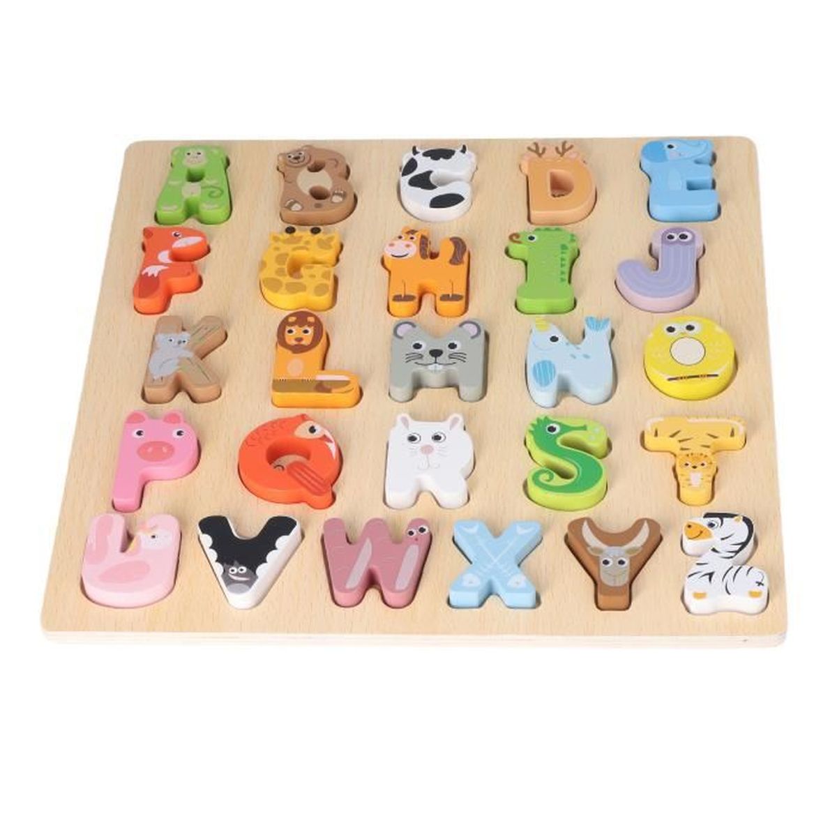 Fdit puzzles d'alphabet en bois Alphabet en bois Puzzle jouets dessin ...