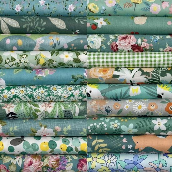 EDGEAM Lot de 20 Tissus en Coton 25x25 cm Tissus Couture Textiles ...