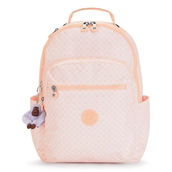 Kipling Back To School Print Seoul Large Backpack L Pink [226400] - sac ...