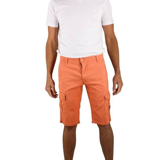 Bill Tornade Bermuda long uni Cargo Orange Homme Orange - Cdiscount ...