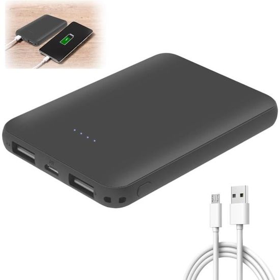 Mini Powerbank Mini Power Bank - 5000 Mah - Avec 2 Sorties Et 2 Entrées ...