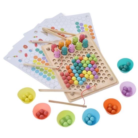 VINGVO jeu de perles à clipser Conseil en bois Perles Jeu De Pêche ...