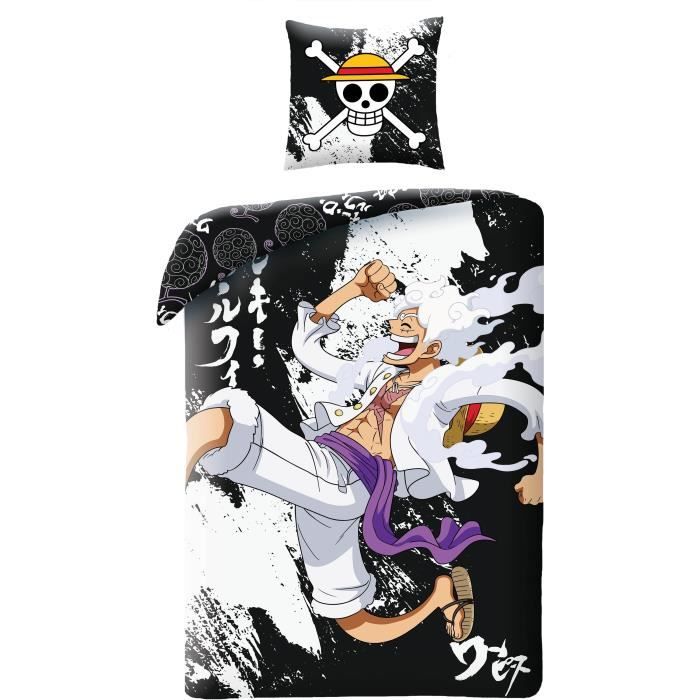 One Piece, Parure de Lit Enfant Imprimée Réversible, Modèle Luffy Gear ...