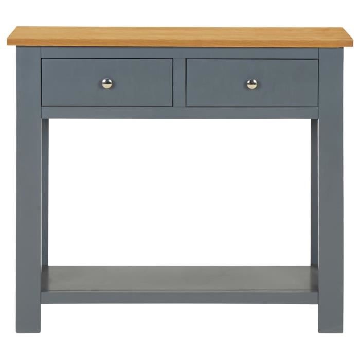 AKOZON Table console 83x30x73 cm Bois de chêne massif ...