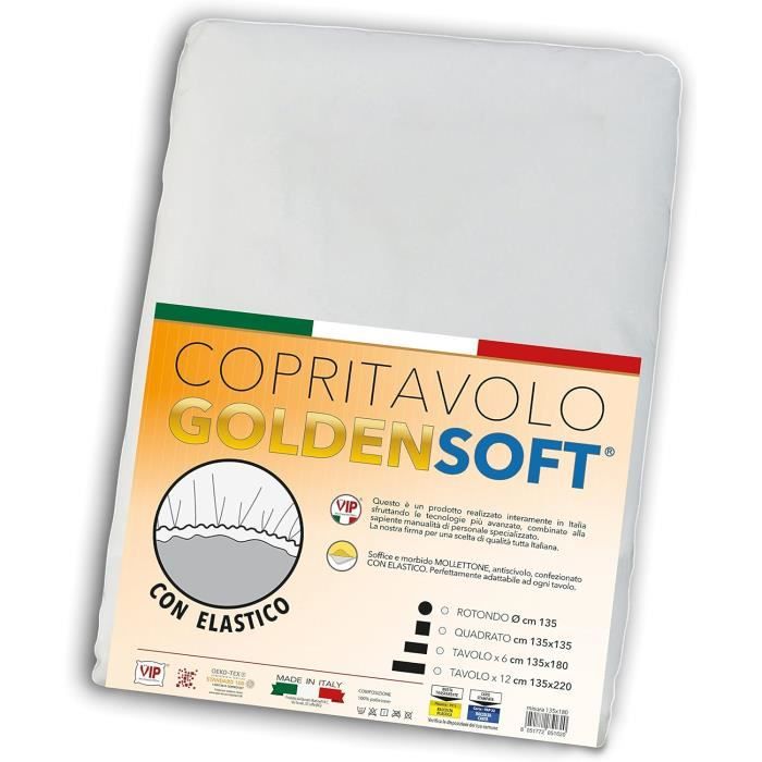 Goldensoft - Sous-Nappe En Molleton, Ronde, 135 Cm, Blanche Avec ...