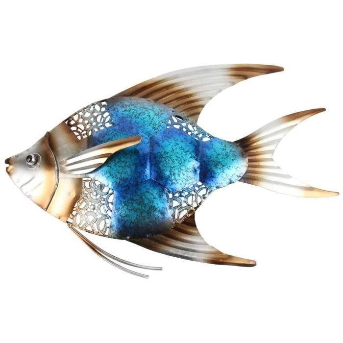 Décoration murale en métal en forme de poisson pour intérieur ou ...