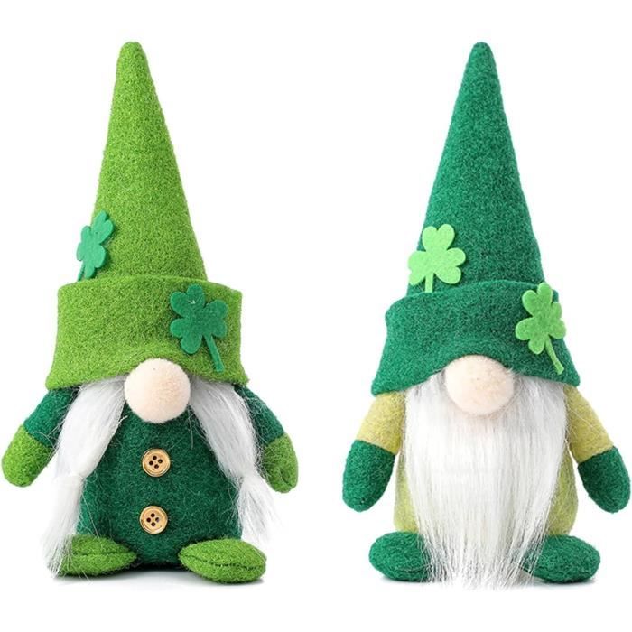 Lot De 2 Lutins De La Saint Patrick - Décoration De Printemps - Lutin Irlandais - Figurines De ...