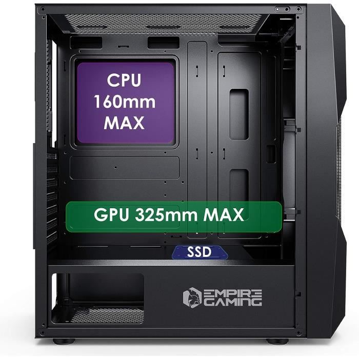 EMPIRE GAMING Boitier PC Gamer Onyx - Cdiscount Informatique