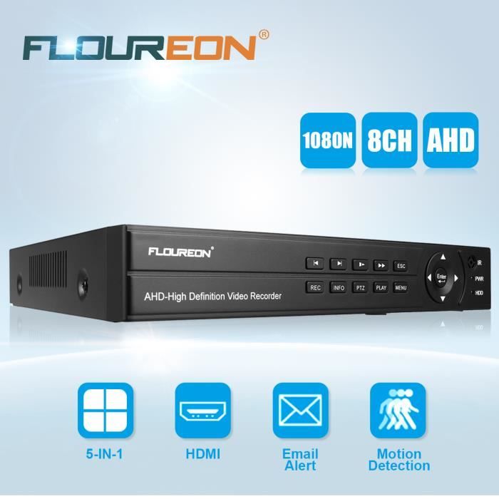 FLOUREON Enregistreur Vidéo de Sécurité Cloud DVR 8CH 1080P 1080N HDMI ...