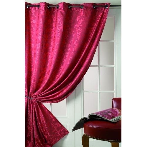 Rideau avec Fleurs Baroque Rouge 140x260cm - Cdiscount Maison