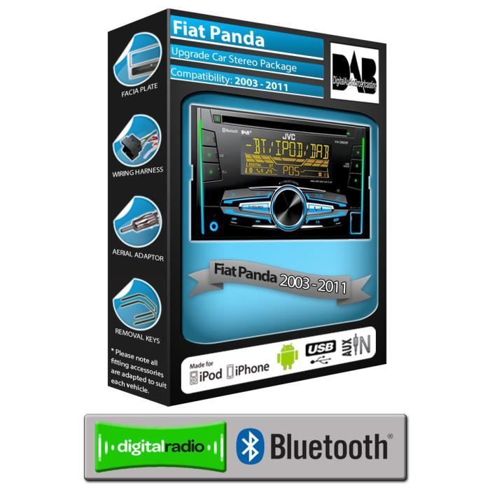 Fiat Panda car stereo, JVC CD USB AUX DAB radio Bluetooth kit ...