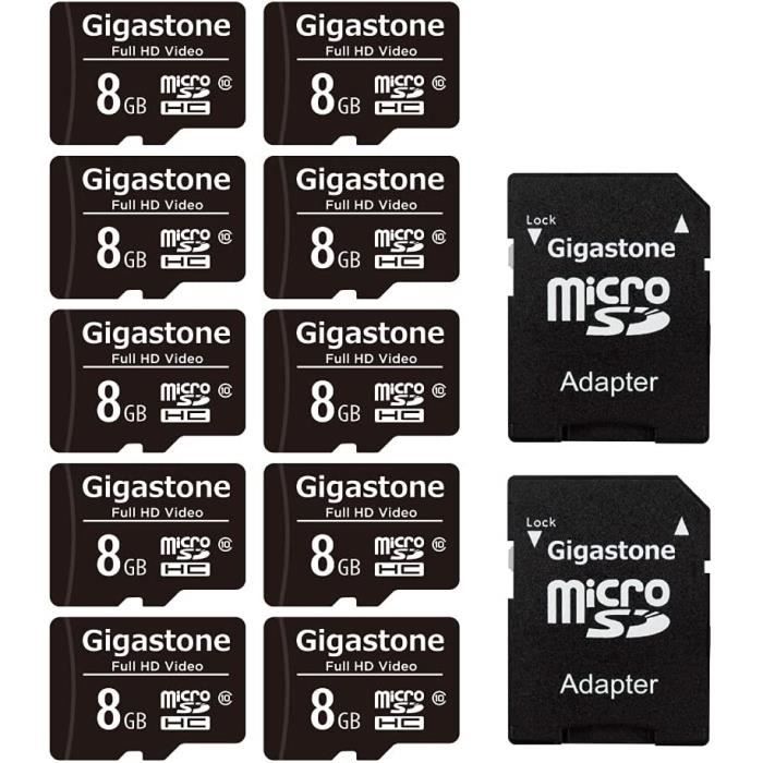 Carte Micro Sd - Limics24 - Mémoire 8 Go Lot 10 Cartes Haute Vitesse ...