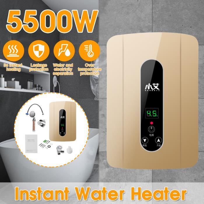 BRAVOTW 5500W 220V Chauffe-eau Électrique 3 Secondes Instantané IPX4 Jaune - Cdiscount Bricolage