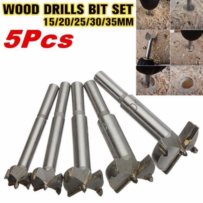 5en1 Foret Fraise à Bois Chanfreiner Forage Mèche Perceuse Perçage Dia ...