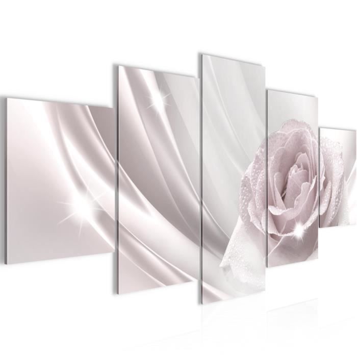 Runa art Tableau Décoration Murale Fleurs Roses 200x100 cm - 5 Panneaux ...
