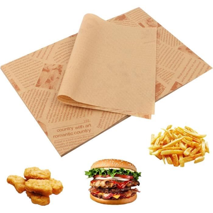 100 Feuilles Papier Emballage Alimentaire, Papier D'Emballage Frites ...