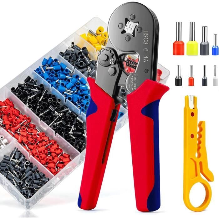 Pince À Sertir Avec 1200 Cosses De Câble - Pince À Sertir [0,25-10 Mm²] Pince À Sertir Pince À ...