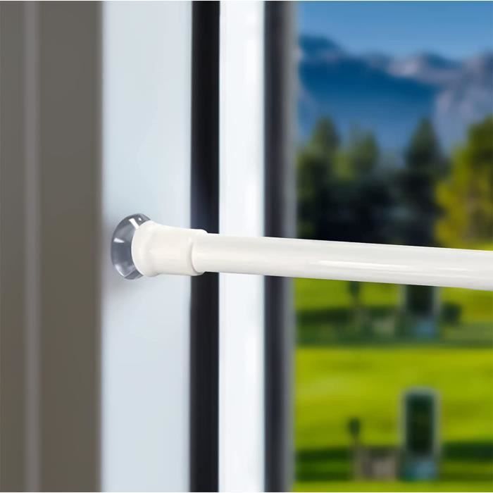 2 Pièces Tringle Rideau Extensible, Tringle de vitrage Sans Percage, Réglable Barre Rideaux Sans ...