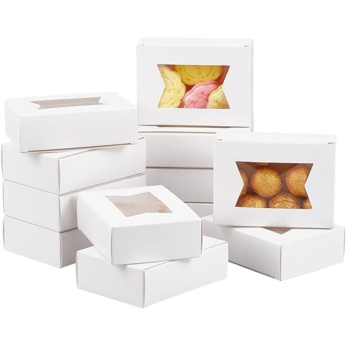 25 Pcs Boîtes En Papier Avec Fenêtre, 9.5X7X2.8 Cm Boîtes En Papier ...