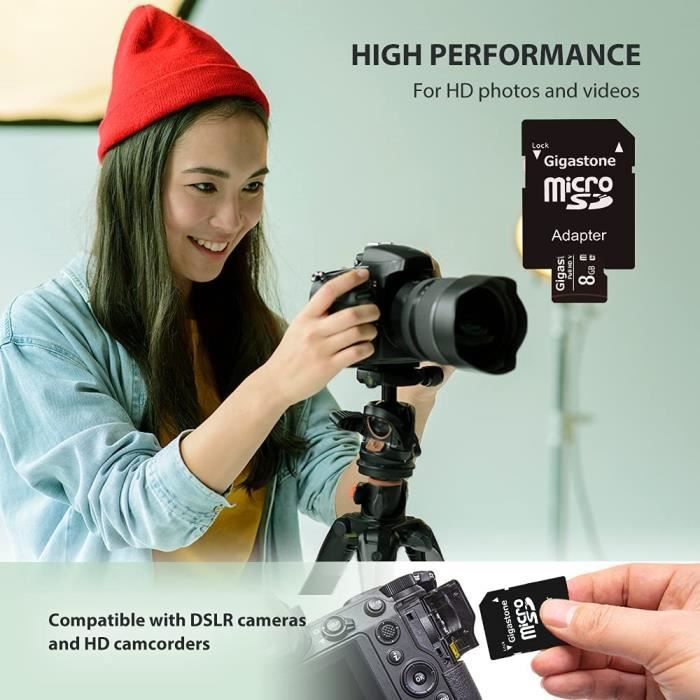 Carte Micro Sd - Limics24 - Mémoire 8 Go Lot 10 Cartes Haute Vitesse ...