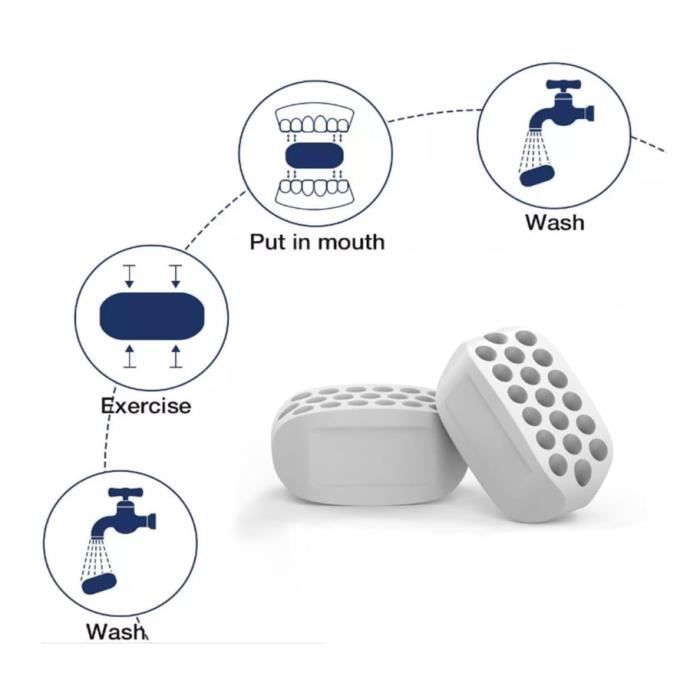 Exercice de la mâchoire - Jawliner - 4 Pcs - Noir - Gris Noir, Gris ...