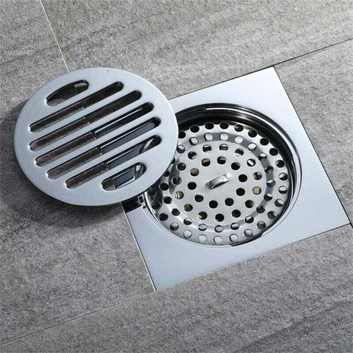 Siphon de douche carré en laiton noir mat anti-odeurs, 10 cm, pour ...