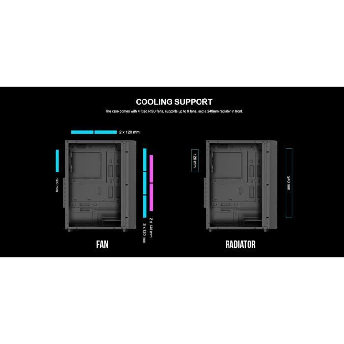 Pc Gamer Boitier, Boîtiers Gaming Atx Moyen Tour Vide, Airflow Mesh ...