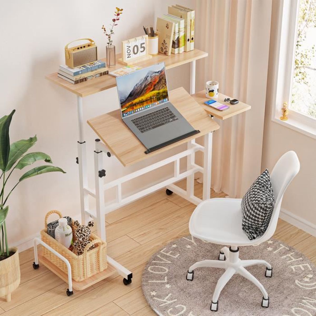 VIVOLILV Bureau Debout réglable en Hauteur - Bureau Informatique Debout ...