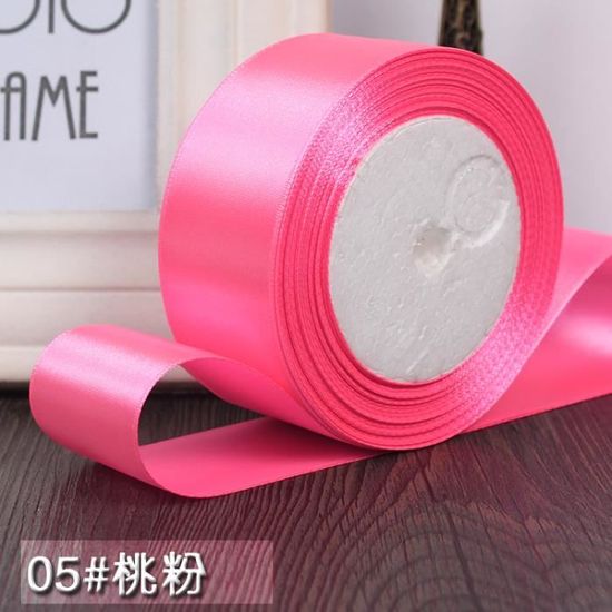 Rose profond-Ruban Satin de 4cm, 22 mètres-rouleau, blanc, rose, beige ...