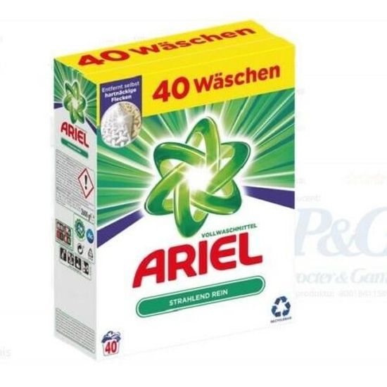 Lessive en poudre ARIEL 40 lavages Original 2,6kg formule concentrée ...