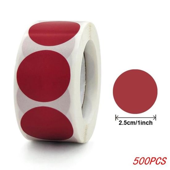 Gommettes - Red - Autocollants en papier noir rond - 500 pièces - Fait ...