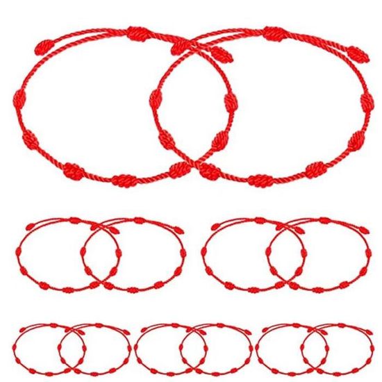 Bracelet à 7 nœuds pour la Protection des amoureux, amulette porte bonheur et amitié, corde ...