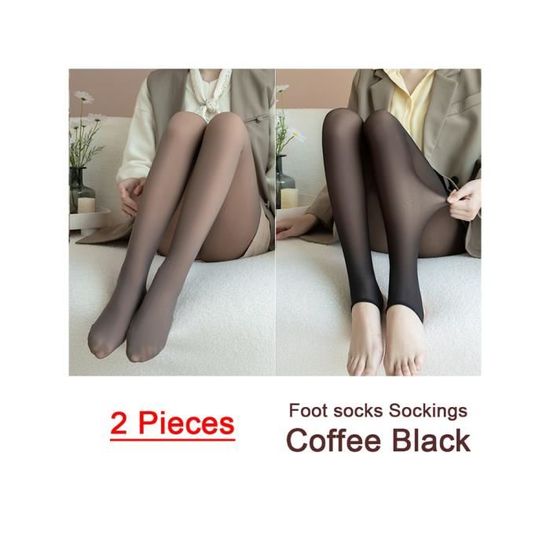 Pantalon en laine translucide,bas'hiver, faux collants, pantalons thermiques pour femmes ...