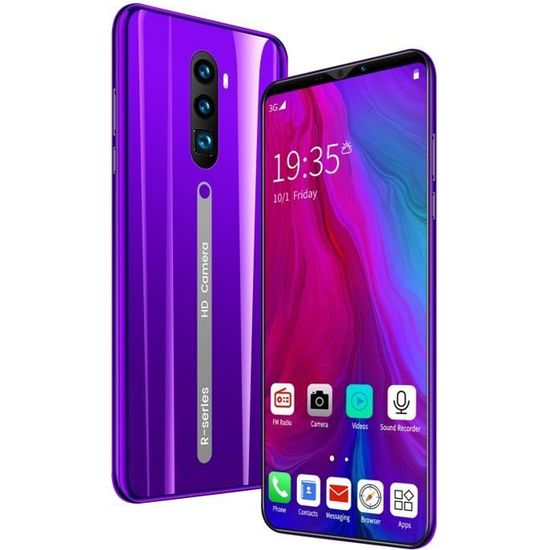 Téléphone portable Rino Pro 5G 5,8'' Écran 64Go 16MP Smartphone Mauve ...
