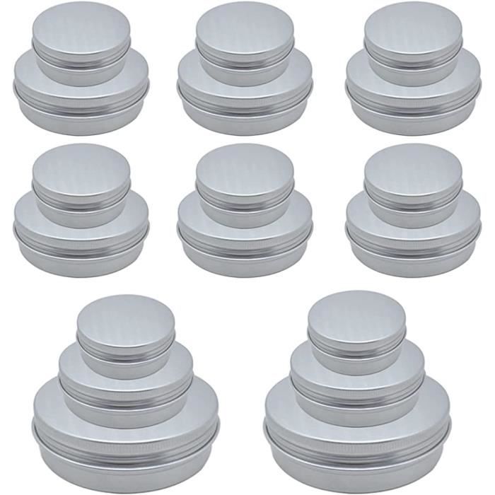 Pots en Aluminium 20 Pièces Rond Canettes en Aluminium Couvercle Pot ...