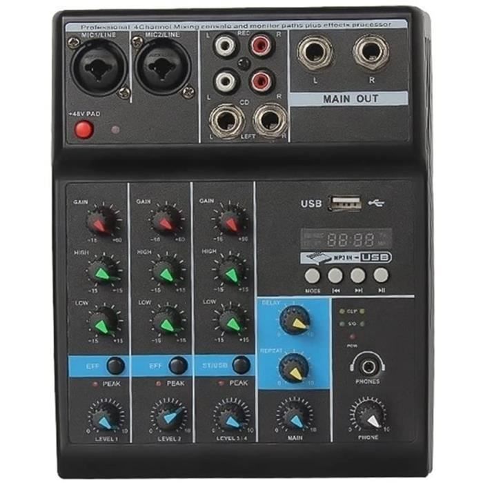 CXSD Table de mixage 4 canaux USB avec carte son effets spéciaux ...