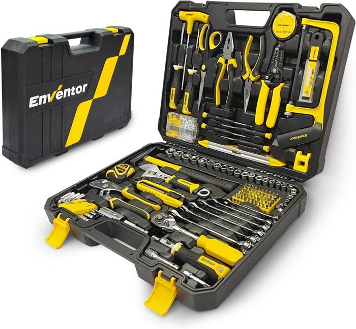 Caisse À Outil Complete 222 Pièces - Boite À Outils Ménagers, Malette ...