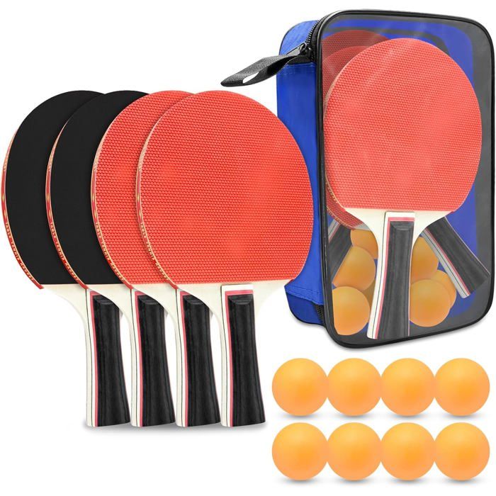 Xpieoyrm Portable Table Pong Set, Set of 2 Ping Pong Rackets, 4 Table ...