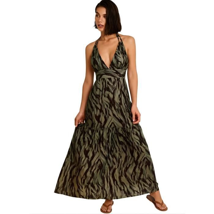 Robe longue dos nu femme Selmark Savage kaki - Cdiscount Prêt-à-Porter