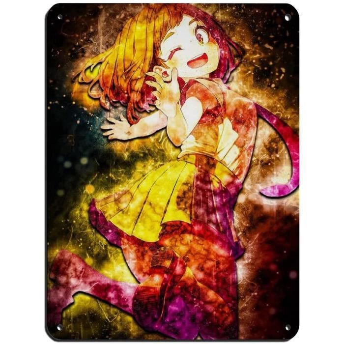 My Hero Academia Anime Uraraka Ochako Poster rétro en métal avec plaque ...