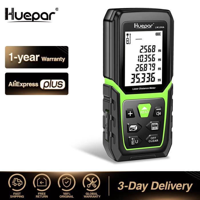 Télémètre - 50m - Télémètre laser, Mesure laser LCD rétro-éclairé M-In ...