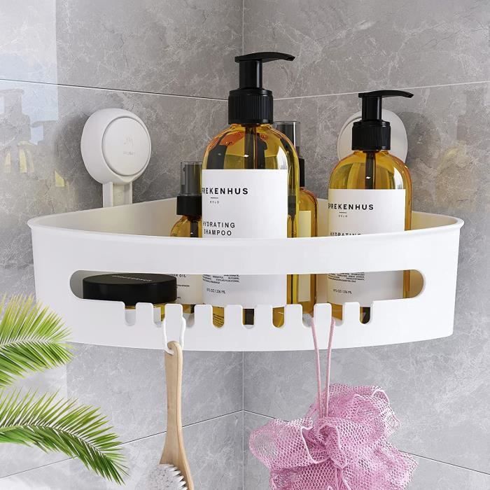 AJW-Étagère Angle à Ventouse Douche sans Perçage & Réutilisable ... AJW-Étagère Angle à Ventouse Douche sans Perçage & Réutilisable ...