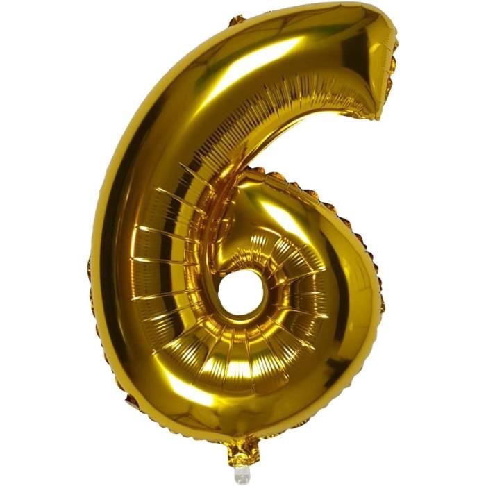 Ballon 6 Ans Or Xl - Ballon Anniversaire 6 Ans Decoration, Ballon ...