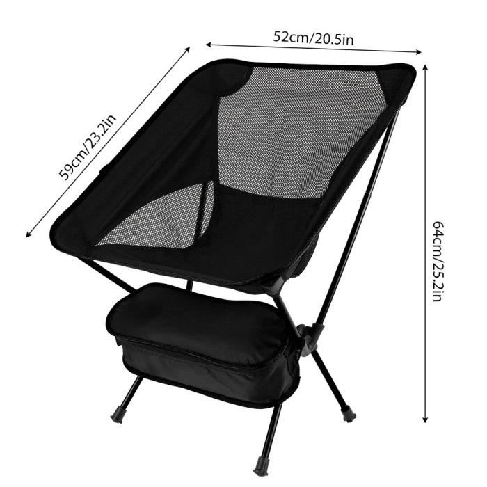 Chaise pliante portable résistante et ultralégère - Type Black -B ...