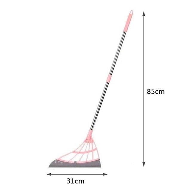 Serpillère,Balai télescopique magique en caoutchouc, balai à main, tige télescopique en Silicone ...