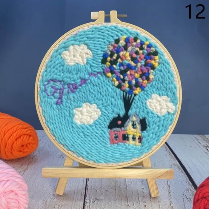 Support à broder,Kit de broderie avec fil de laine pour débutants ...