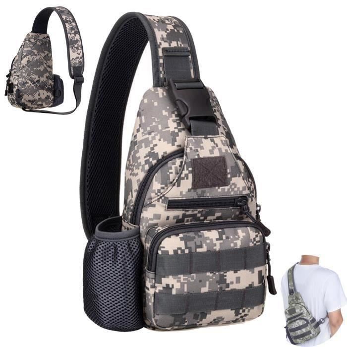 Sacoche Poitrine Bandoulière Sling Homme Toile Sac épaule Tactique ...
