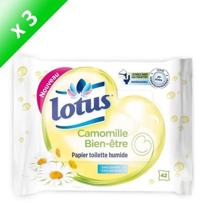 LOTUS Papiers toilette - PH Humide - Camomille - Bien-être - 42 ...
