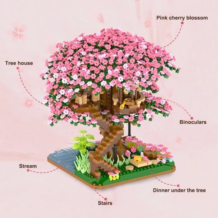 Mini Sakura arbre maison blocs japonais vue sur la rue fleur de ...
