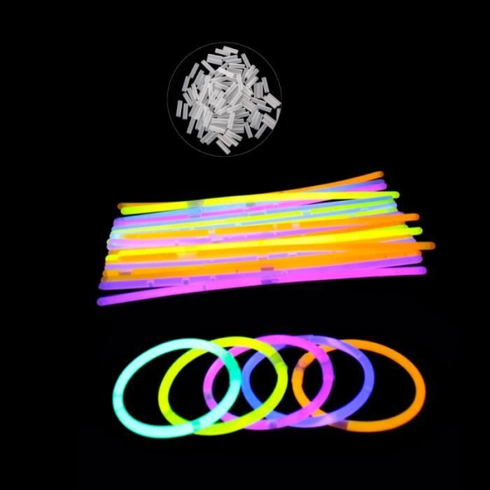 100 pc bâtons lumineux lueur Fluorescence bâtons Bracelets colliers ...